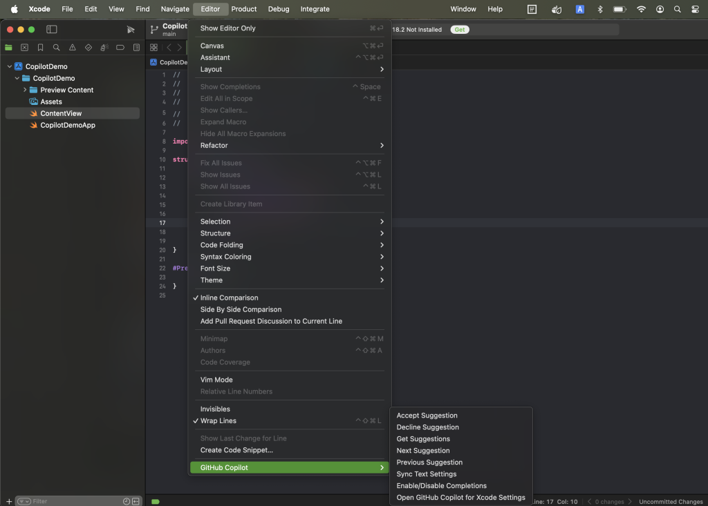 【どこよりも丁寧に解説】Github CopilotをXcodeで使う方法 | yamaday0u Blog